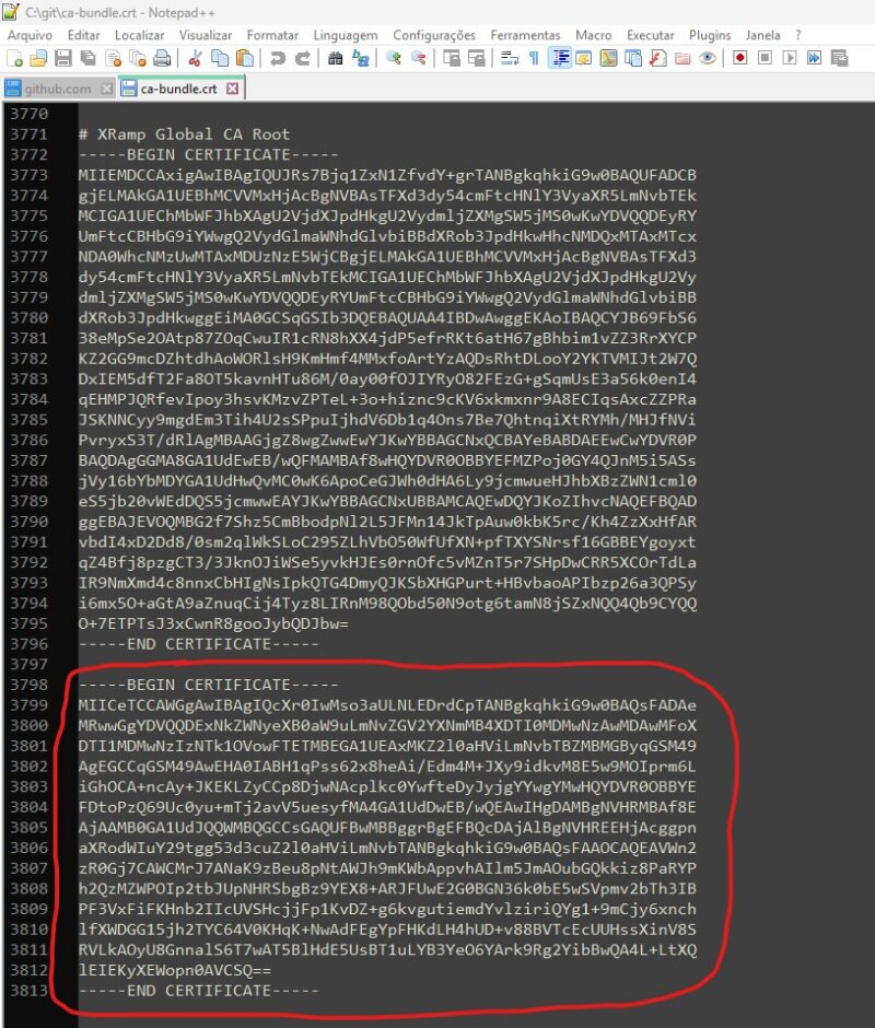 Fix Git Self Signed Certificate in Certificate Chain on Windows - carlosvictor.dev